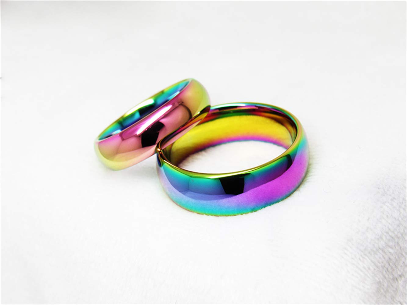 Fashion Month 5mm Tungsten Carbide Ring Rainbow Gay Lesbian Wedding Engagement Colorful LGBT Pride Band Size 7.5