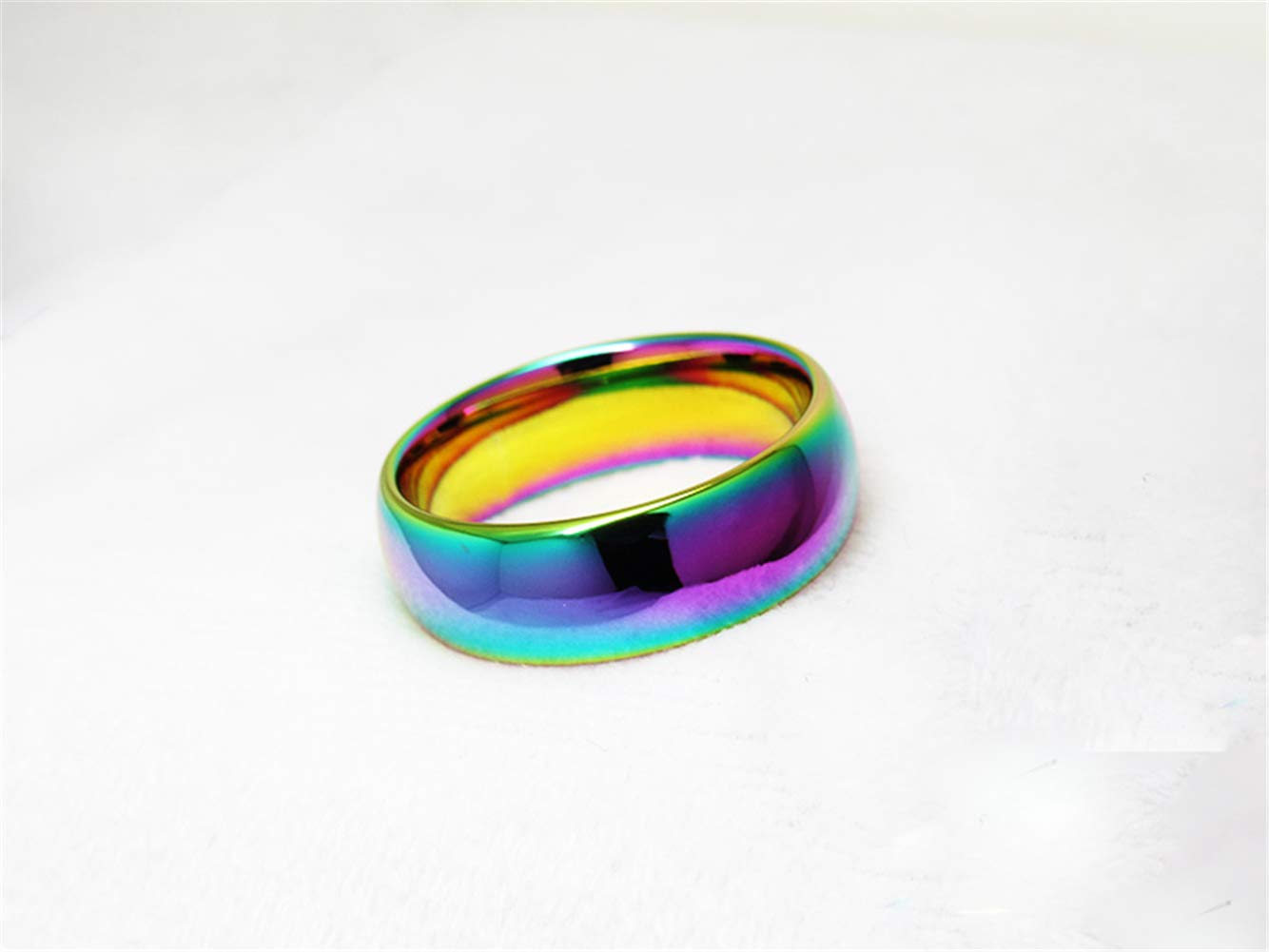 Fashion Month 5mm Tungsten Carbide Ring Rainbow Gay Lesbian Wedding Engagement Colorful LGBT Pride Band Size 7.5