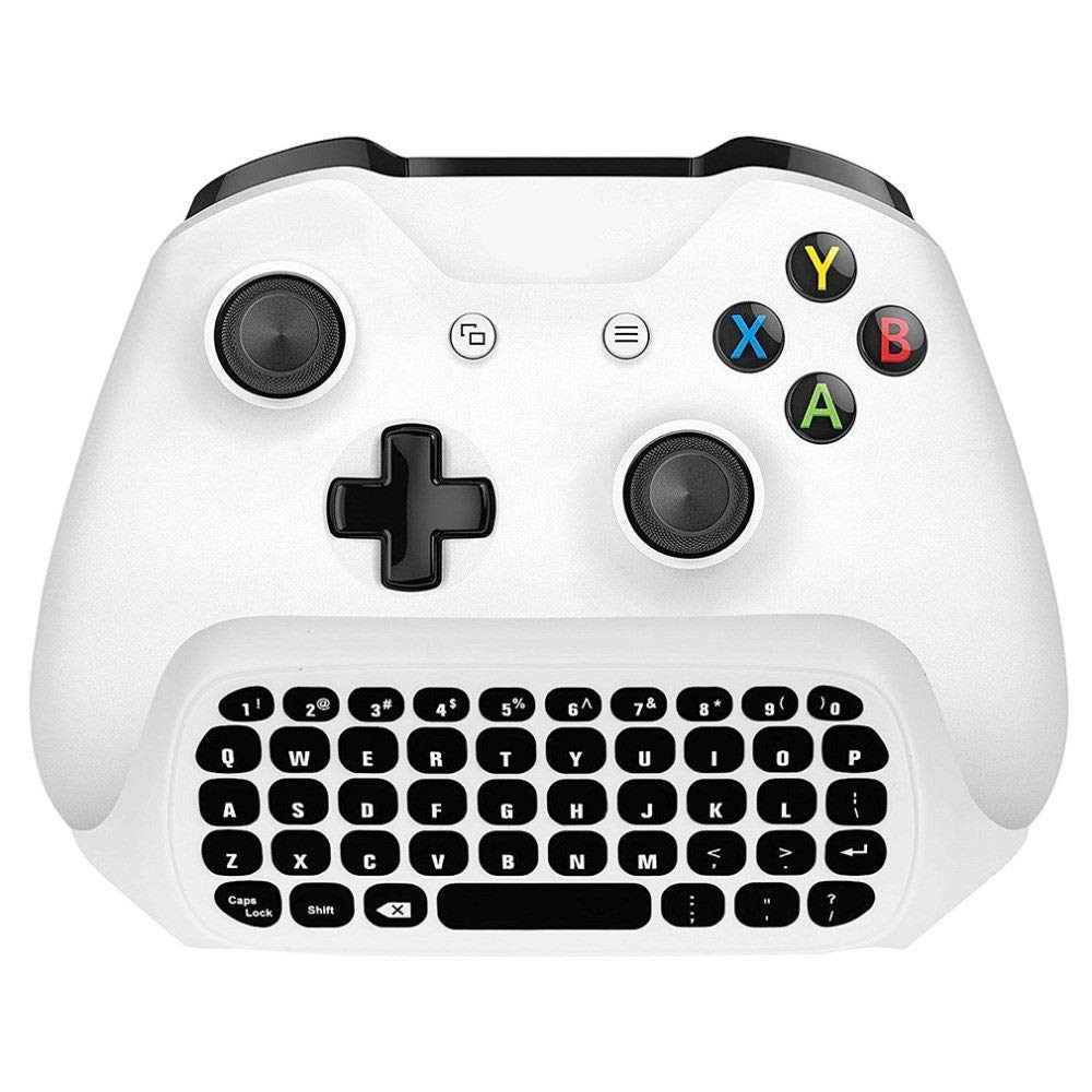 OSTENT 2.4G Wireless Chat Gamepad Keyboard with Headset Audio for Microsoft Xbox One/S/X Controller Color White