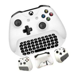 OSTENT 2.4G Wireless Chat Gamepad Keyboard with Headset Audio for Microsoft Xbox One/S/X Controller Color White