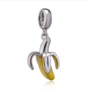 925 sterling silver banana charm fruit charm christmas charm love charm lucky charm for pandora charm bracelet