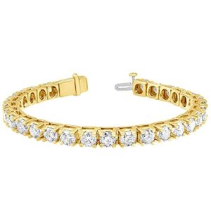 beyond brilliance 4.00 carat diamond, tennis bracelet (j-k, i2-i3) 14k yellow gold 4 prong set round cut diamond bracelet natural diamond jewelry for women| gift box included