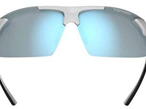 Tifosi Optics Track Sunglasses (White/Black, Smoke Bright Blue)