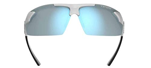 Tifosi Optics Track Sunglasses (White/Black, Smoke Bright Blue)