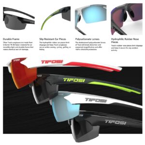 Tifosi Optics Track Sunglasses (White/Black, Smoke Bright Blue)