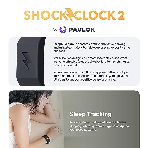 Pavlok Shock Clock 2 | Silent Alarm Clock | Ideal for Heavy Sleepers | Couples' Favorite | Wake Up On Time | Vibrating Alarm | Students' Best Friend