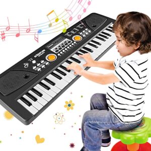 wostoo kids piano keyboard, 49 keys portable keyboard electronic digital piano educational learning toy music gifts keyboard piano for beginners kids girls boys with microphone