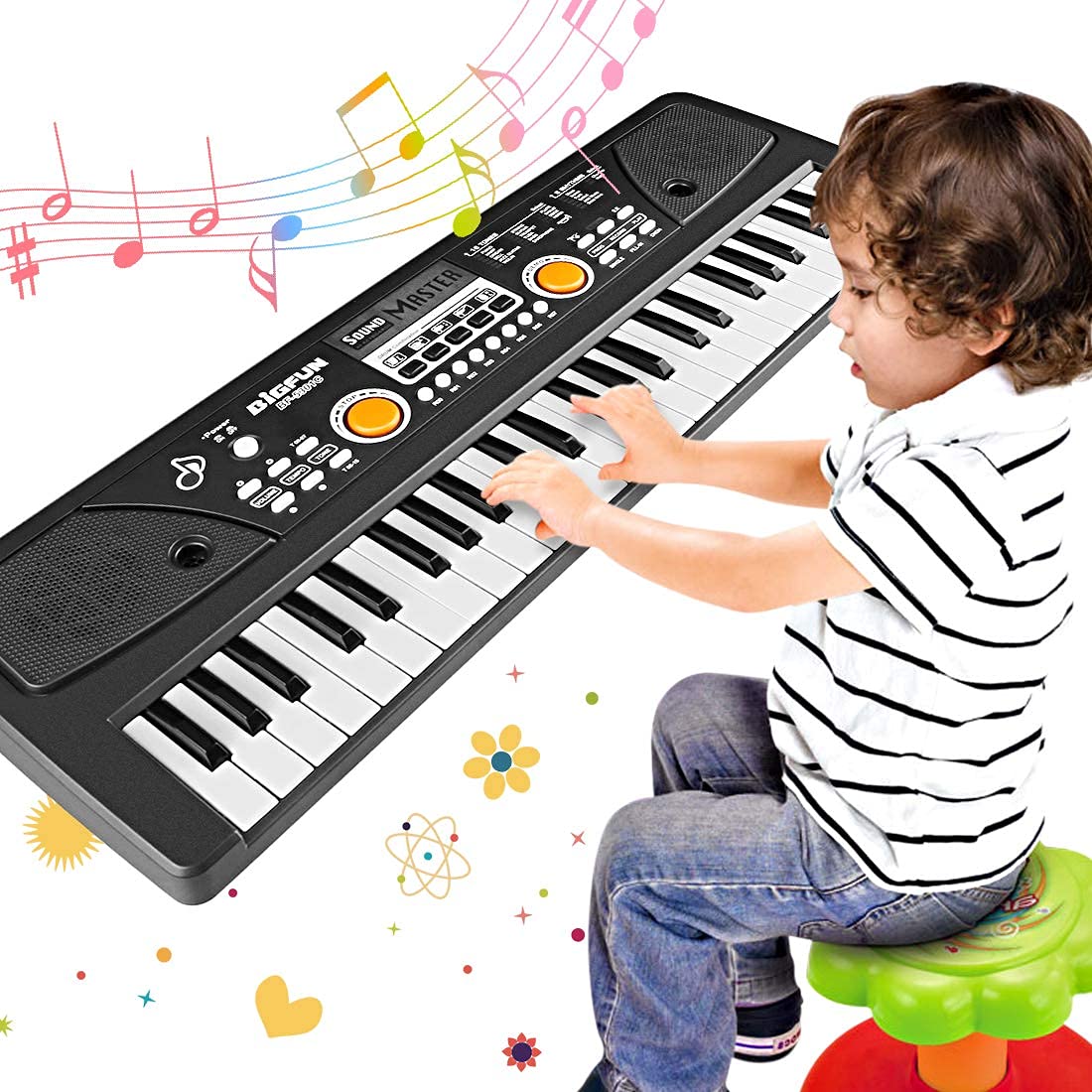 WOSTOO Kids Piano Keyboard, 49 Keys Portable Keyboard Electronic Digital Piano Educational Learning Toy Music Gifts Keyboard Piano for Beginners Kids Girls Boys with Microphone