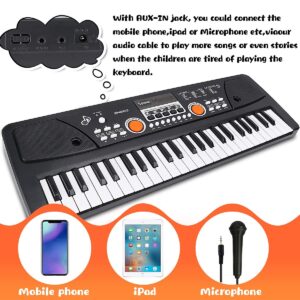 WOSTOO Kids Piano Keyboard, 49 Keys Portable Keyboard Electronic Digital Piano Educational Learning Toy Music Gifts Keyboard Piano for Beginners Kids Girls Boys with Microphone