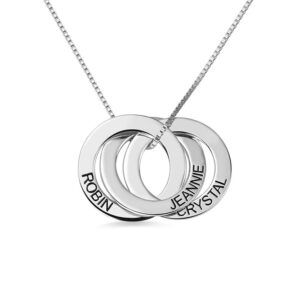 getname necklace personalized custom engraved russian ring necklace family name necklace sterling silver 925 mother' s day jewelry 2 name & 3 name & 4 name & 5 name