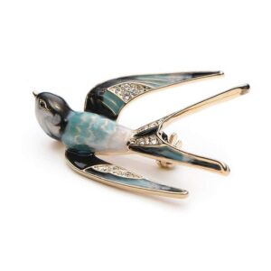 comelyjewel premium lovely crystal swallow animal brooch bird lapel pin badge women jewelry