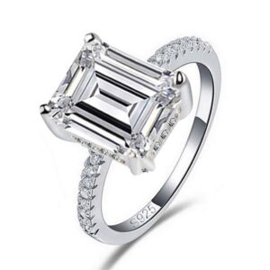 tenfit jewelry stunning flame solitaire engagement ring cubic zirconia cz in white gold plated for women