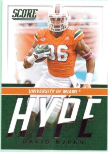 david njoku 2017 score hype rookie #9 - cleveland browns, miami hurricanes