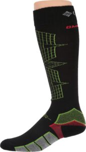 columbia unisex rcs731 knee high socks-small, black/nuclear, s