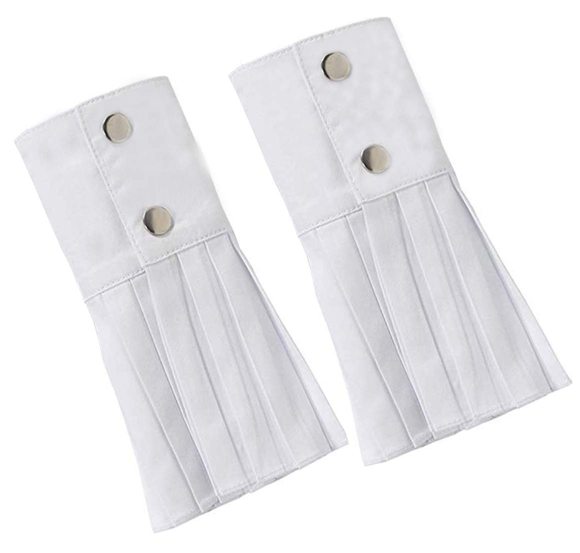 Mrotrida Wrist Cuffs for Women's Fashion Pleated Horn Cuff Detachable Shirt Fake Sleeve Cuffs Sunscreen Decorated Accessories (White)