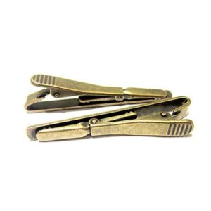 3 pcs mens tie clips 2.1 inch metal tie bar clip tie tack accessories for anniversaries, wedding and business (antique bronze)