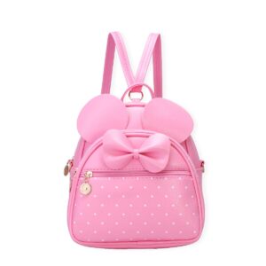 kl928 girls bowknot polka dot cute mini backpack small daypacks convertible shoulder bag purse for women