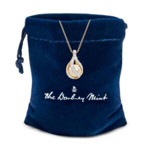 The Danbury Mint Love's Embrace Women's Pearl & Diamond Necklace | Pearl Pendant Jewelry | Woman's Necklaces | Genuine Diamonds | Gifts for Her | #1638-0016