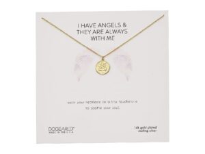 dogeared i have angels & they are always with me mini angel necklace gold dip one size