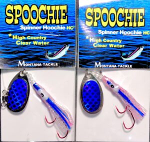 montana tackle kokanee salmon spinner-hoochies (2): “blue terminator”