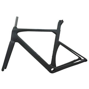 2019 disc brake carbon fiber road frame 14212mm ud carbon road bike frame di2 carbon fiber bicycle frameset 50/53/56/59cm (black matte, 53cm)