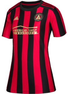 adidas 2019 atlanta united home womens replica jersey, black/victory red, x-large