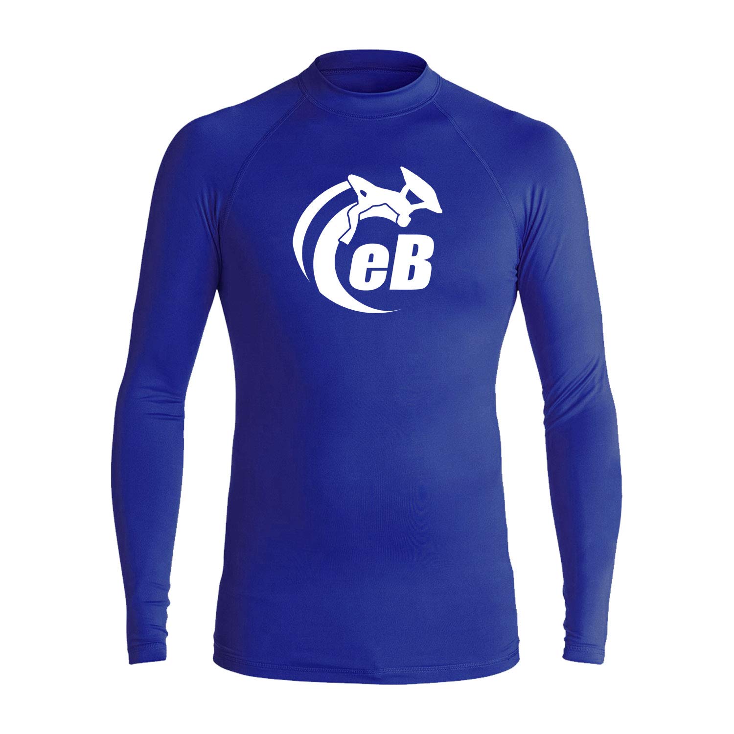 eBodyboarding Launch Out Logo LS Rashguard-NV/WH-XL Navy/White