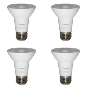 goodbulb commercial grade led light bulb - 7 watt & 470 lumens - features par20 shape & e26 base - 3000k warm white light - 120v fully dimmable bulb - 4 pack