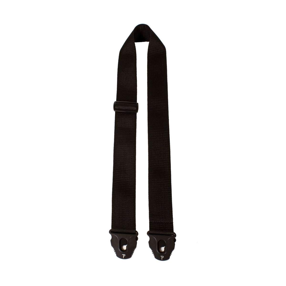 Perri's Leathers Ltd. - Nylon Guitar Strap with Lock Ends - Adjustable Guitar Strap from 39" to 58" for Electric, Acoustic, Bass Guitar - Black (NWSPL-7157)