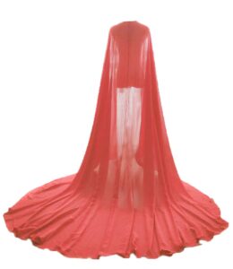 elliehouse long chiffon bridal cape wedding veil cloak for bride red 3m