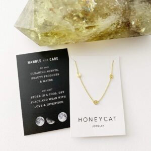 Honeycat Milky Way Disc Chain Necklace in Gold, Rose Gold, or Silver | Minimalist, Delicate Jewelry (Gold)