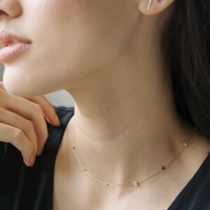 Honeycat Milky Way Disc Chain Necklace in Gold, Rose Gold, or Silver | Minimalist, Delicate Jewelry (Gold)