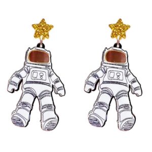 CutieJewelry Womens Teens Teenagers Astronaut Astro Cartoon Novelty Science Space Star Space Dangle Earrings (Astronaut)