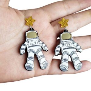 CutieJewelry Womens Teens Teenagers Astronaut Astro Cartoon Novelty Science Space Star Space Dangle Earrings (Astronaut)