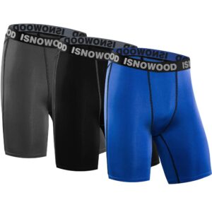 isnowood compression shorts for men spandex running workout athletic underwear