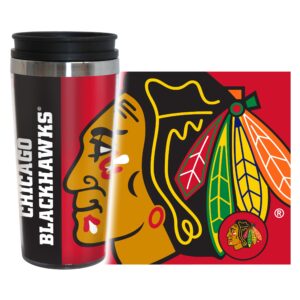 nhl chicago blackhawks 14 ounce travel tumblerfull wrap hype, team color, 14 ounce