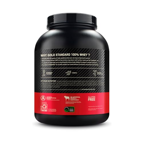 Optimum Nutrition Gold Standard 100% Whey Protein Powder, Strawberries & Cream, 5 Pound (Packaging May Vary)