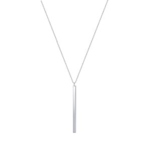 artmiss bar pendant necklace gold long y-necklace delicate lariat chain jewelry for women(silver)