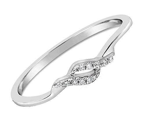 White gold cute diamond ring_O