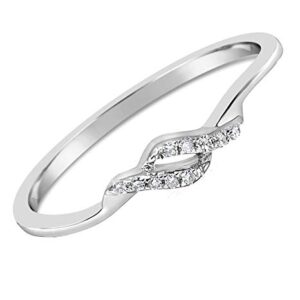 White gold cute diamond ring_O