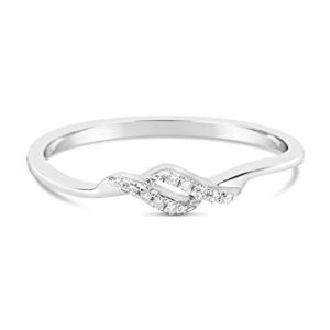 White gold cute diamond ring_O