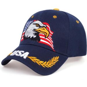 USA-Flag Eagles-Hat American Baseball-Cap Embroidered Navy