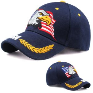 USA-Flag Eagles-Hat American Baseball-Cap Embroidered Navy