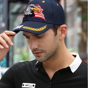 USA-Flag Eagles-Hat American Baseball-Cap Embroidered Navy