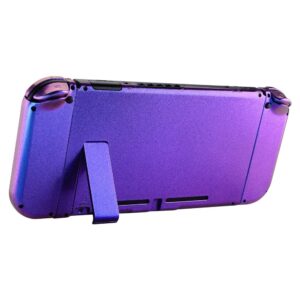 eXtremeRate DIY Replacement Shell Buttons for Nintendo Switch, Custom Back Plate for Switch Console, Housing Case with Full Set Buttons for Joycon Handheld Controller - Chameleon Purple Blue