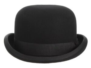 gemvie black derby hat 100% wool theater quality hat bowler hat for men women vintage costumes