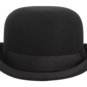 GEMVIE Black Derby Hat 100% Wool Theater Quality Hat Bowler Hat for Men Women Vintage Costumes