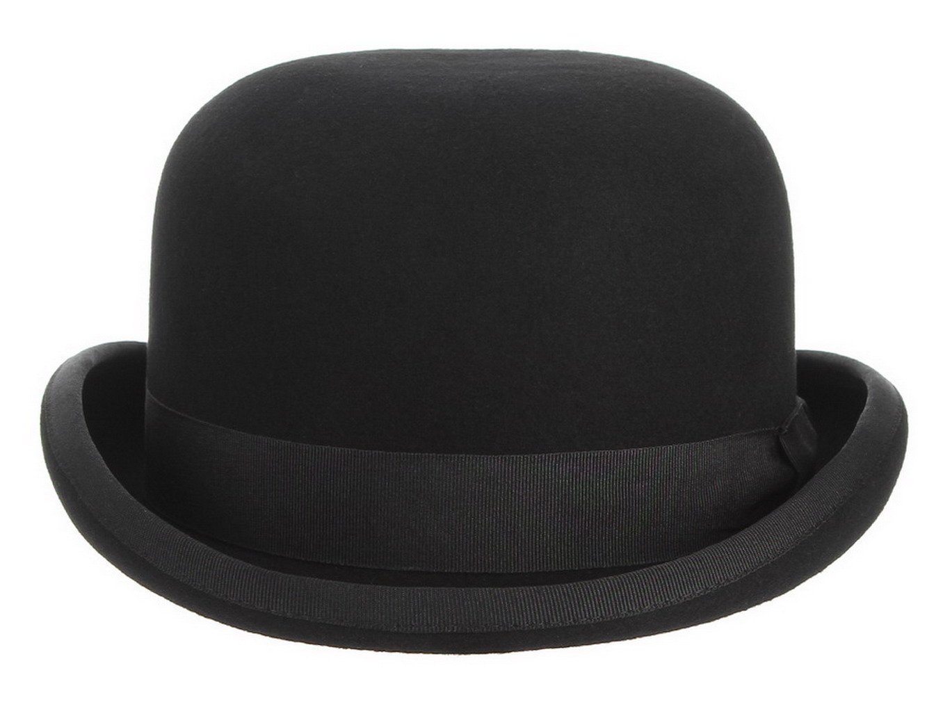 GEMVIE Black Derby Hat 100% Wool Theater Quality Hat Bowler Hat for Men Women Vintage Costumes