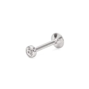 painful pleasures 20g internally threaded labret post with crystal jewel top - price per 1-8mm ~ 5/16"