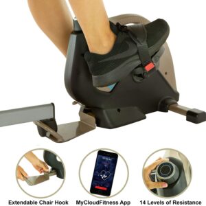 exerpeutic bluetooth under desk exercise bike with extendable chair hook for all user height and free mycloudfitness app, gold, black (7149) not exerpeutic 900e bluetooth under desk all user height